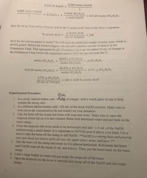 Post-Lab Question 1. If you were asked to calculate | Chegg.com