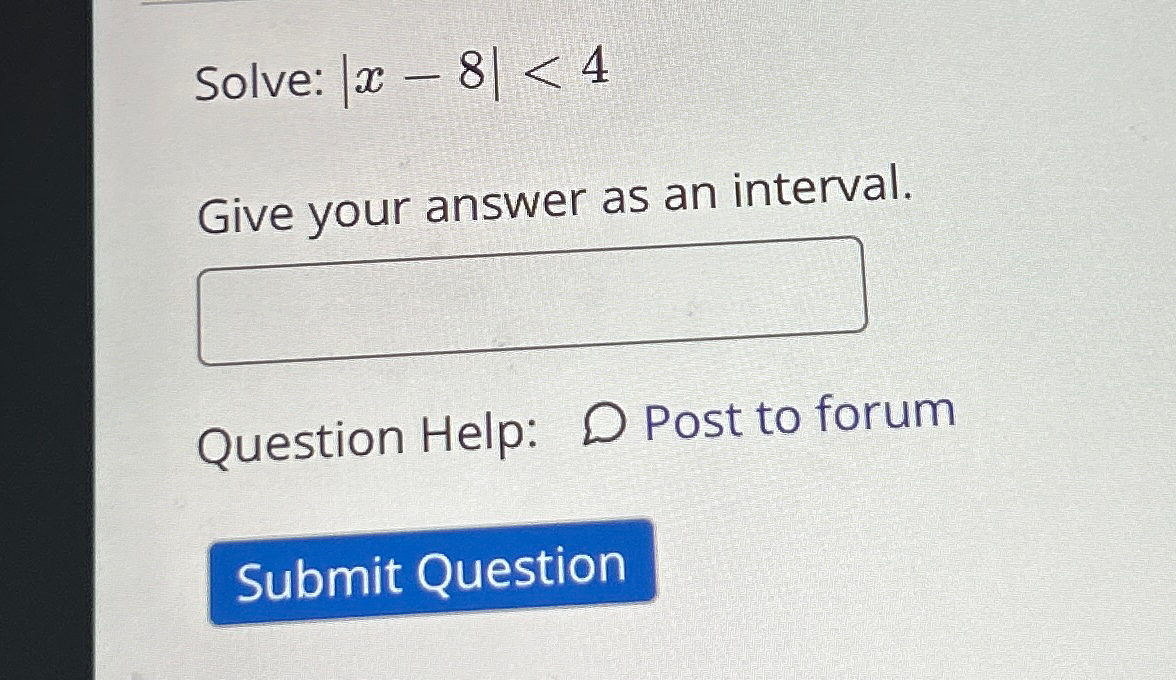 Solved Solve: |x-8|