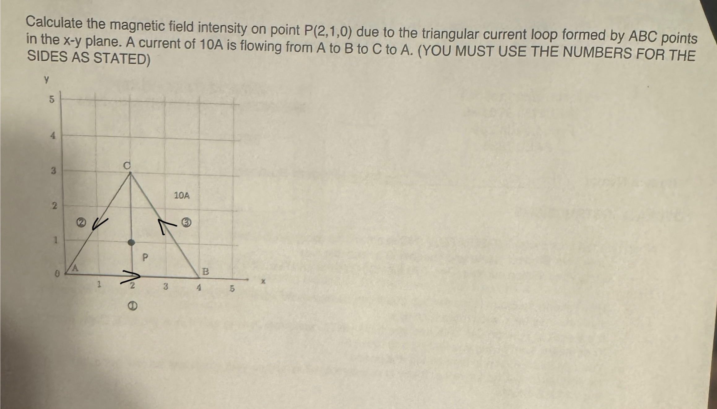 Solved Calculate the magnetic field intensity on point | Chegg.com
