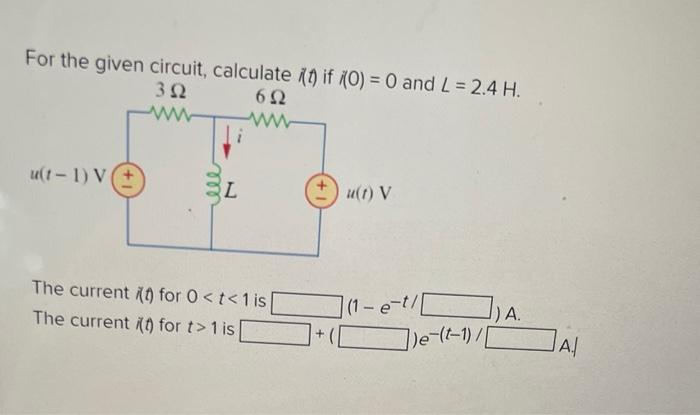 Solved Determine the inductor current π for foth t=0−and t>0 | Chegg.com