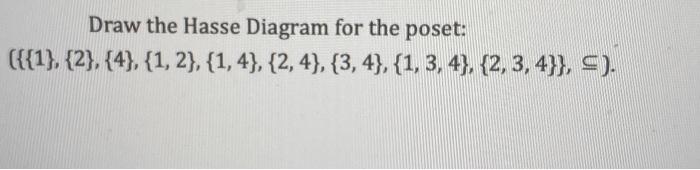 Solved Draw The Hasse Diagram For The Poset