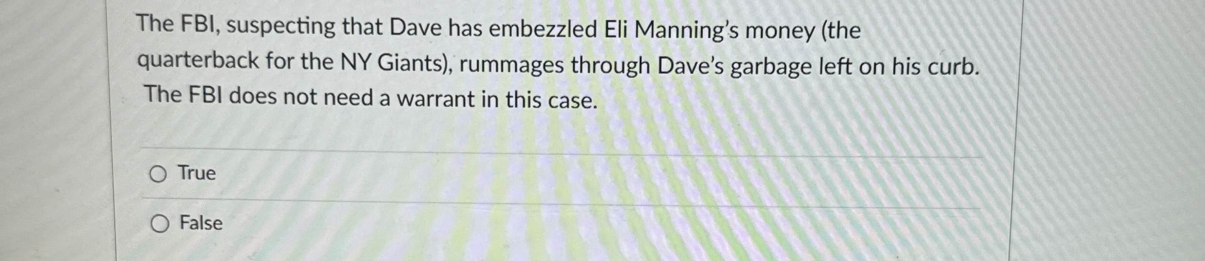 Solved The FBI, suspecting that Dave has embezzled Eli | Chegg.com