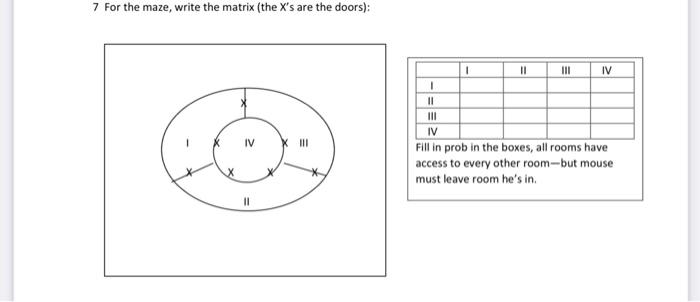 Solved 7 For the maze, write the matrix (the X′ s are the | Chegg.com
