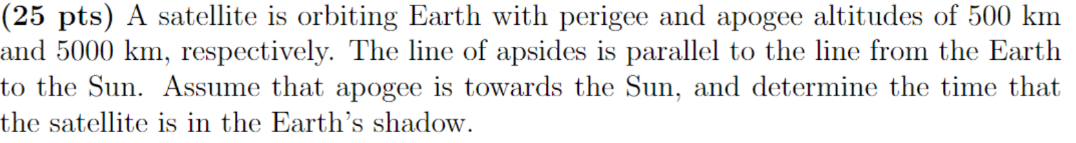 Solved (25 ﻿pts) ﻿A satellite is orbiting Earth with perigee | Chegg.com