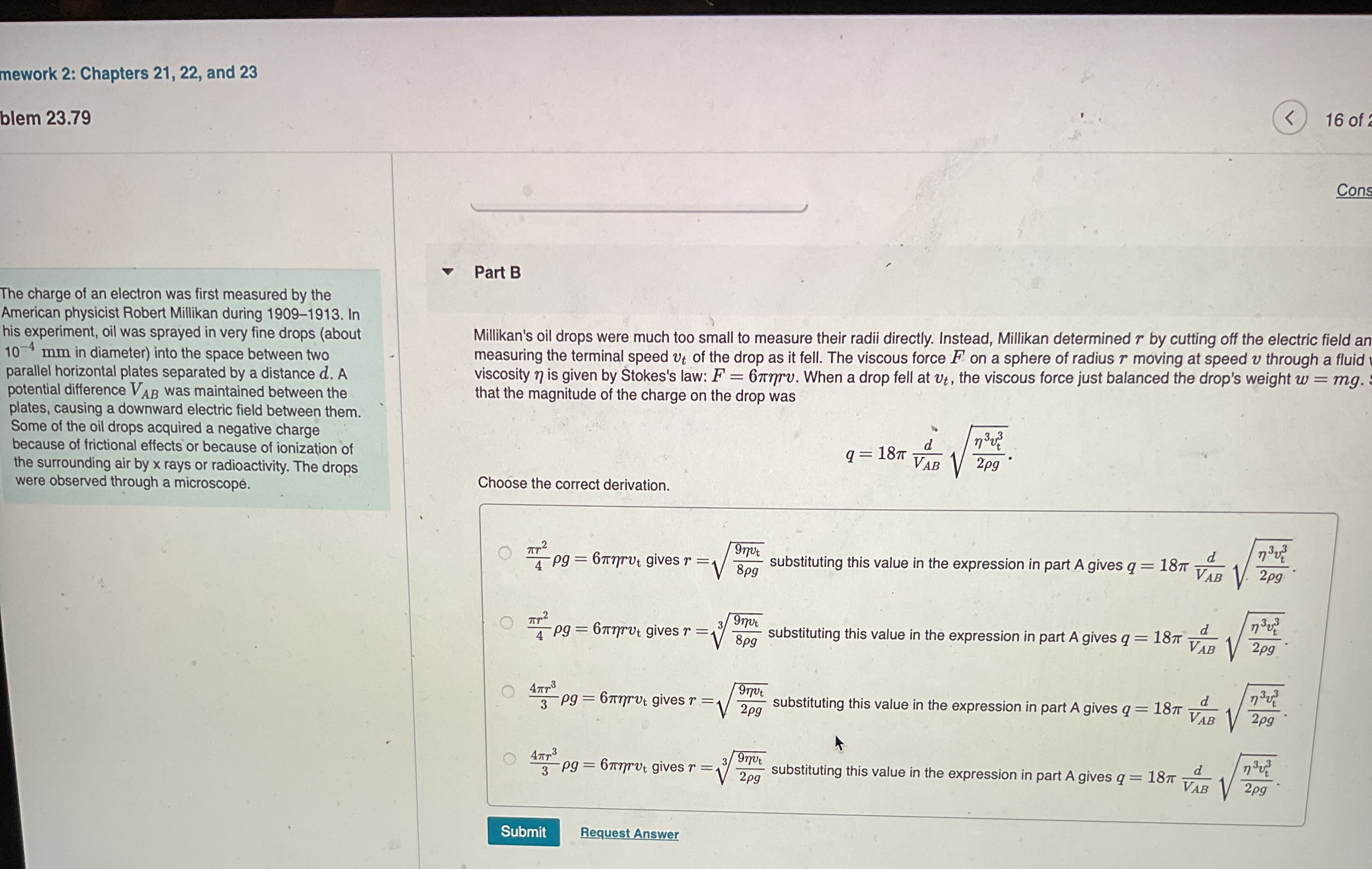 Solved mework 2: Chapters 21, 22, ﻿and 23blem 23.7916 ﻿of : | Chegg.com