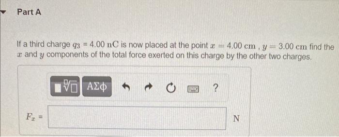 Solved A charge q1=5.00nC is placed at the origin of an | Chegg.com
