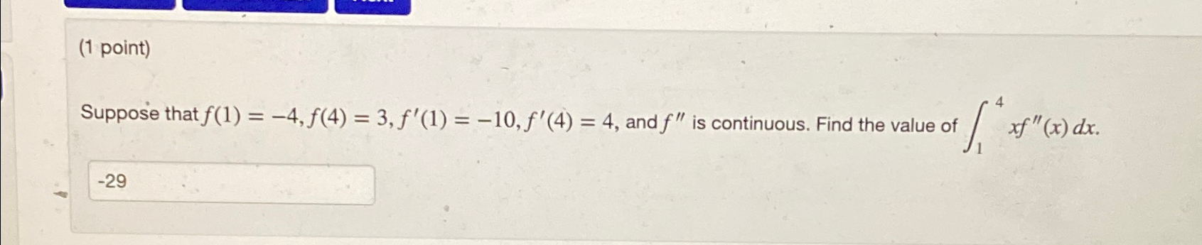 Solved (1 ﻿point)Suppose that | Chegg.com
