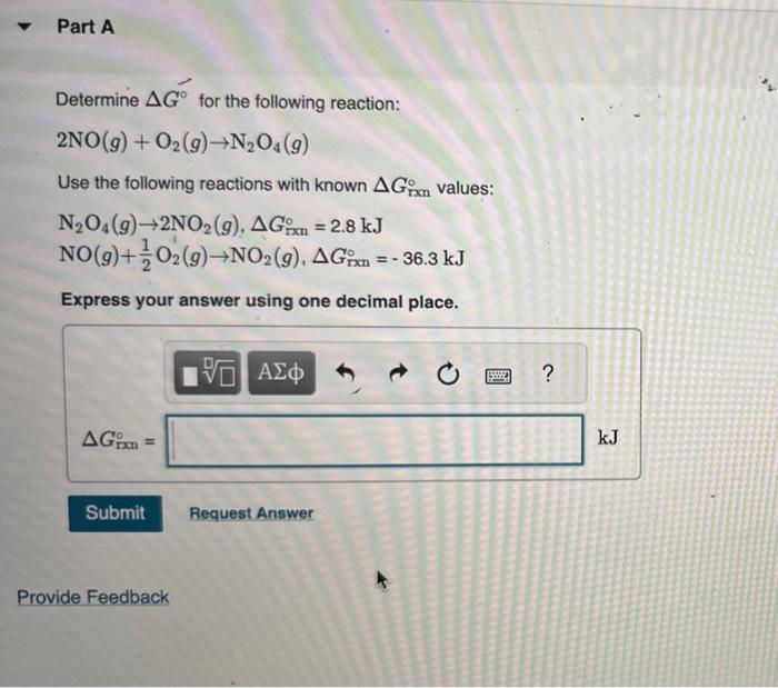 Solved Determine ΔG∘ for the following reaction: | Chegg.com