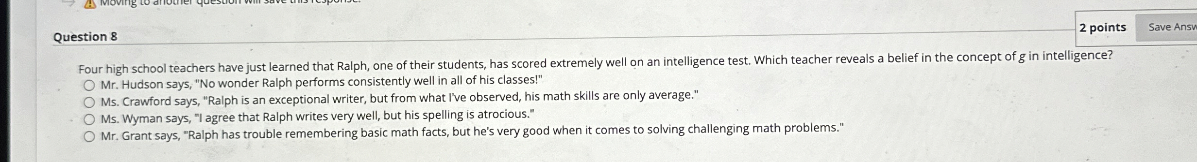 Solved Question 82 ﻿pointsFour high school teachers have | Chegg.com