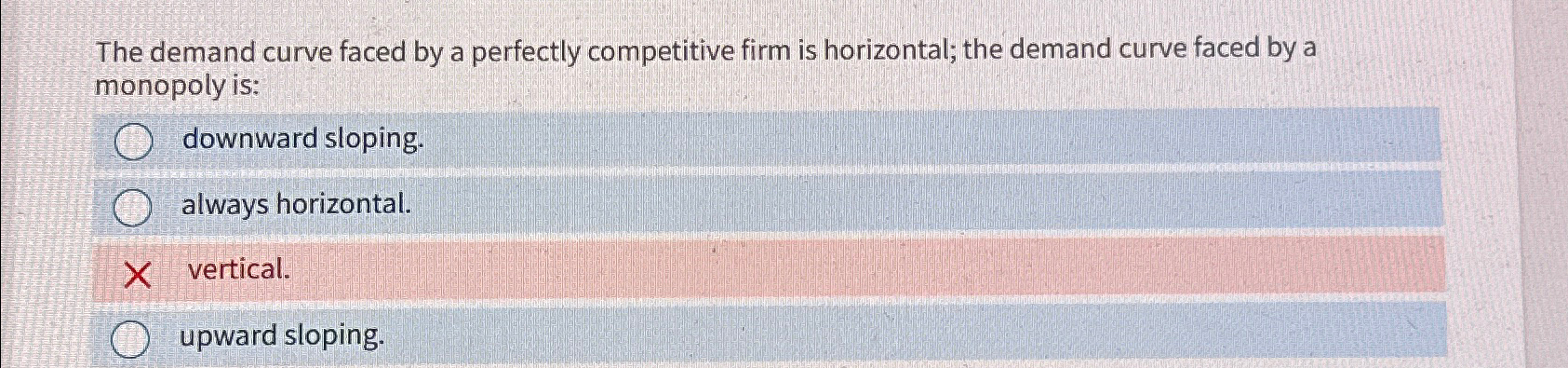 Solved The demand curve faced by a perfectly competitive | Chegg.com Solved The demand curve faced by a perfectly competitive | Chegg.com