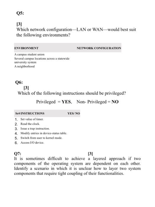 Solved [3] Which network configuration-LAN or WAN-would best | Chegg.com