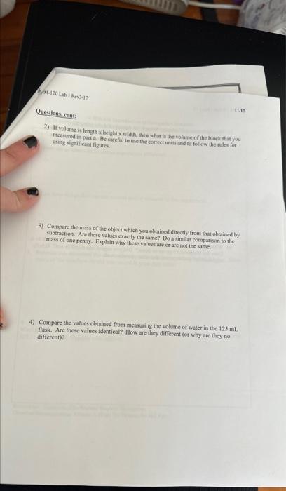 2) If volunse is lengeth x beicelt x widde, then what | Chegg.com