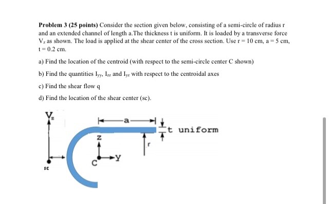 Solved Problem 3 (25 points) Consider the section given | Chegg.com