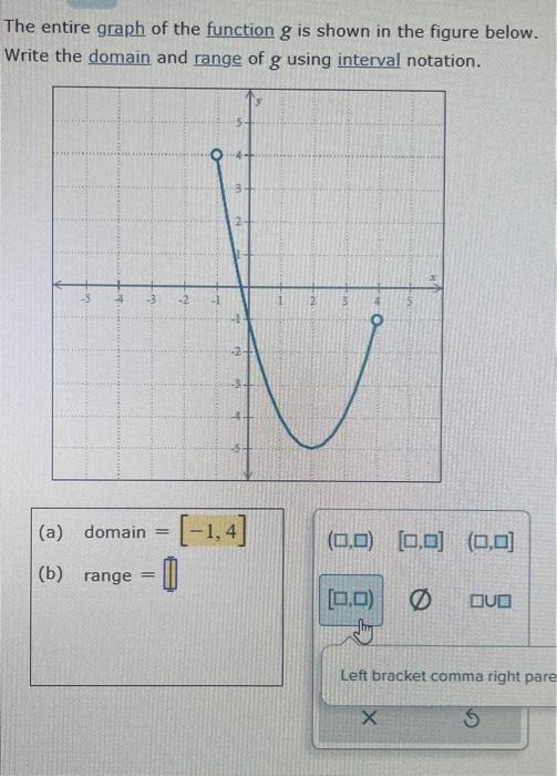 Solved The entire graph of the function g is shown in the | Chegg.com