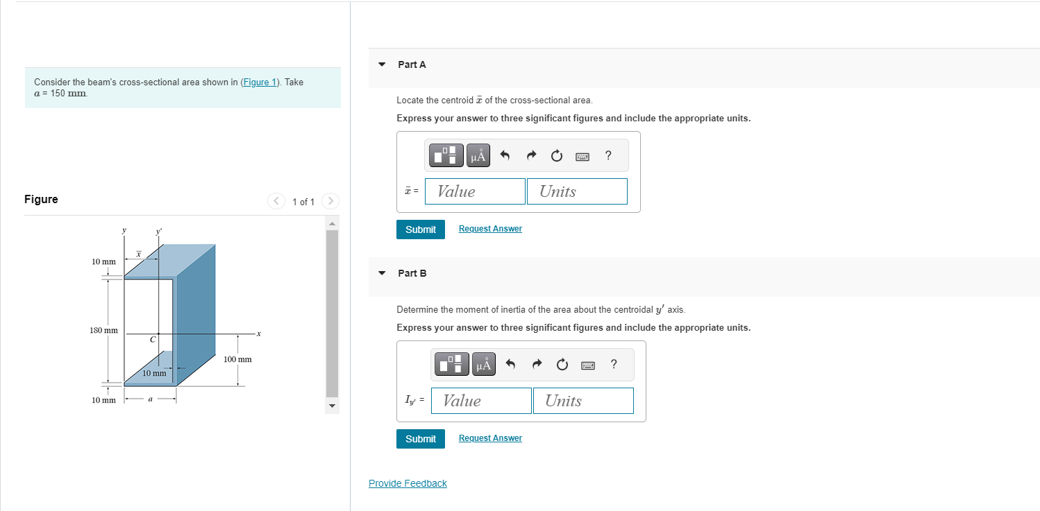 Solved Consider the beam's cross-sectional area shown in | Chegg.com