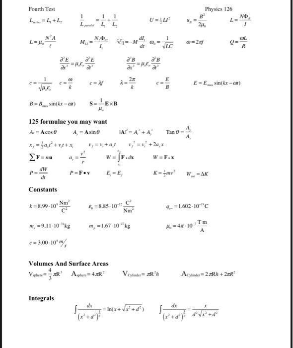 Solved Look on the formula sheet and write down Maxwell's | Chegg.com