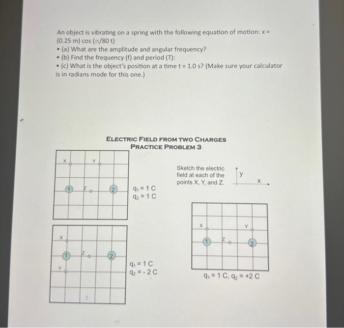 Solved An object is vibrating on a spring with the following | Chegg.com