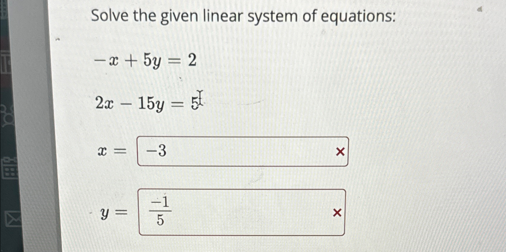 Solved Solve the given linear system of | Chegg.com