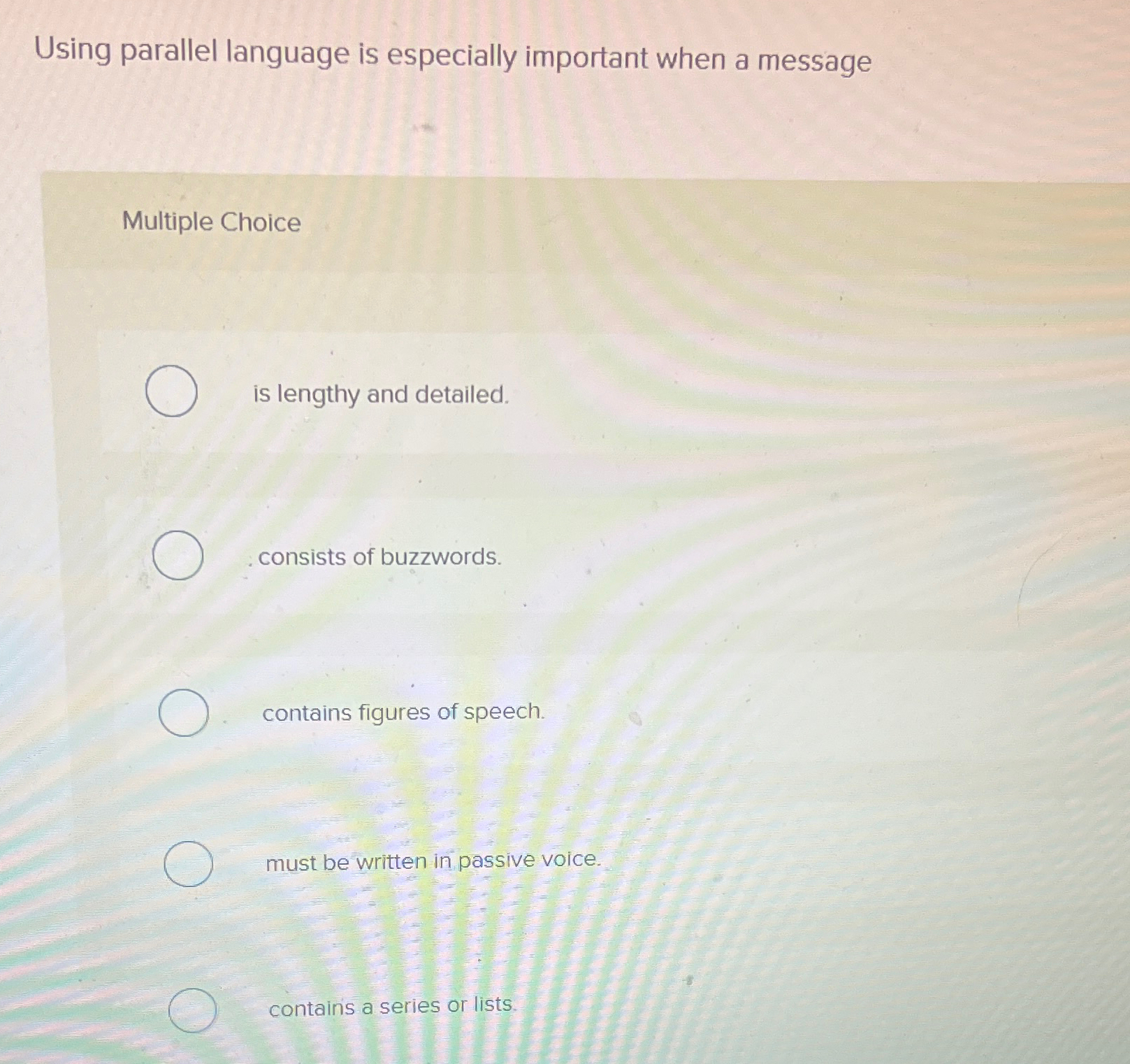 Solved Using parallel language is especially important when | Chegg.com