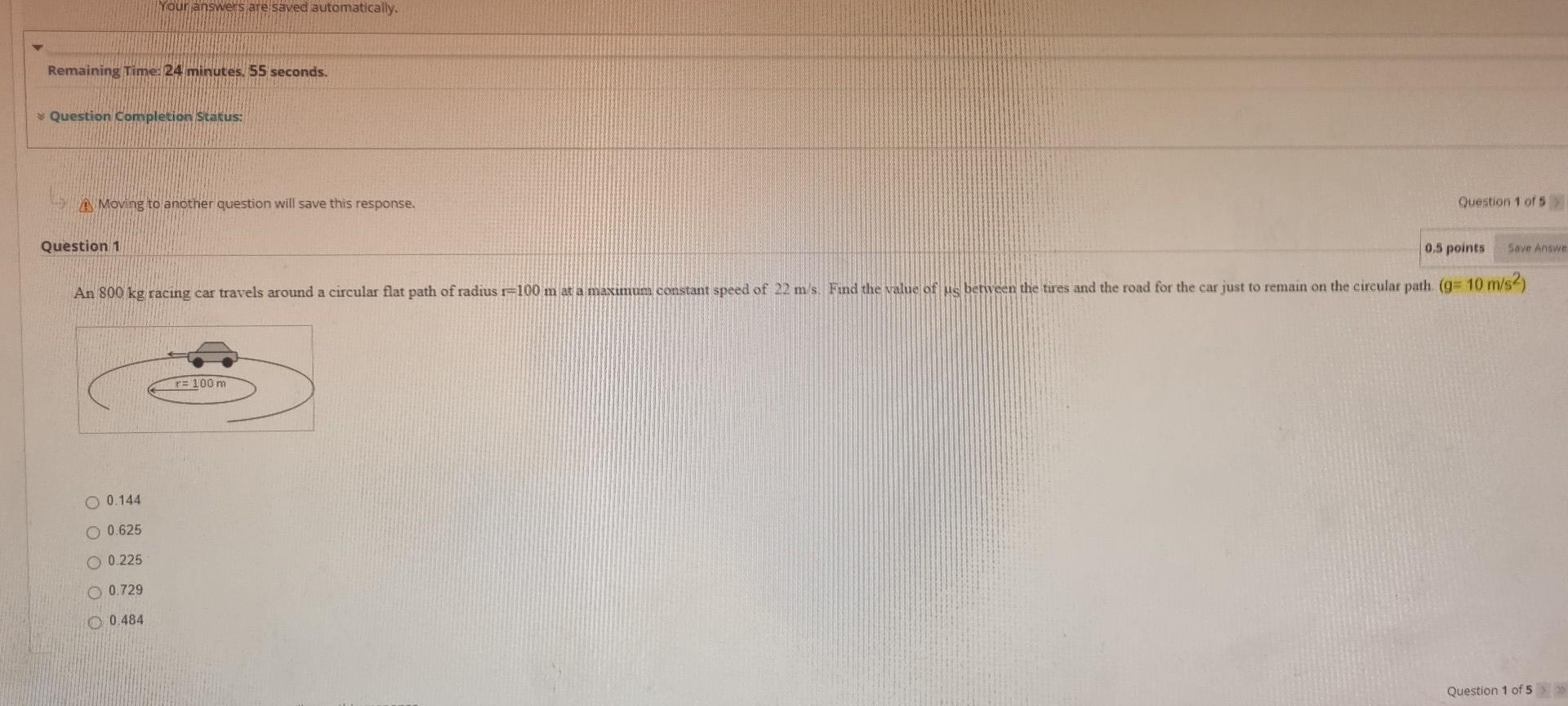 Solved Your answers are saved automatically. Remaining Time: | Chegg.com