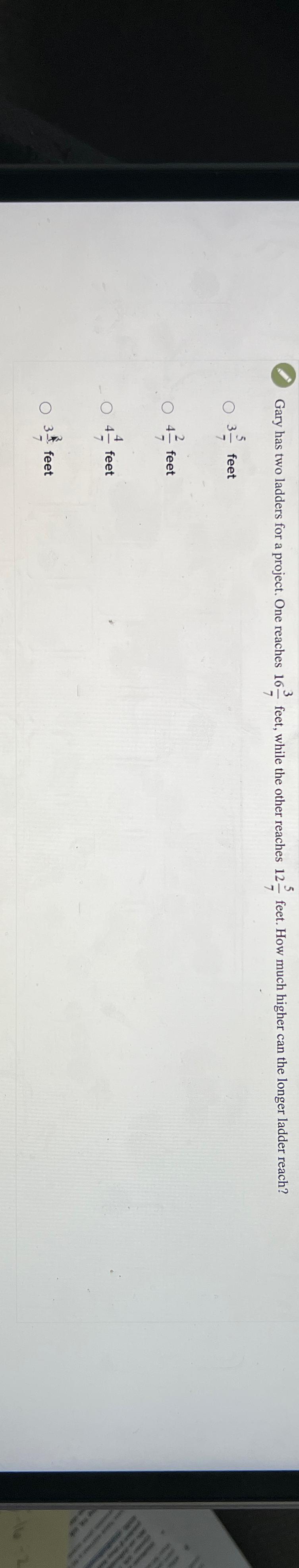 Solved Gary has two ladders for a project. One reaches 1637 | Chegg.com