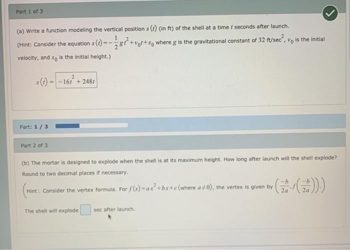 Solved Part 1 of 3 (a) Write a function modeling the | Chegg.com
