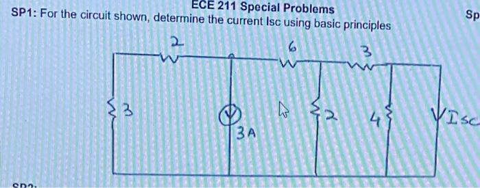 Solved Sp ECE 211 Special Problems SP1: For the circuit | Chegg.com