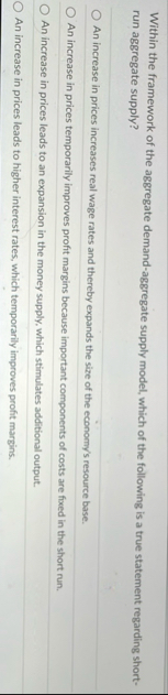 Solved Within the framework of the aggregate | Chegg.com