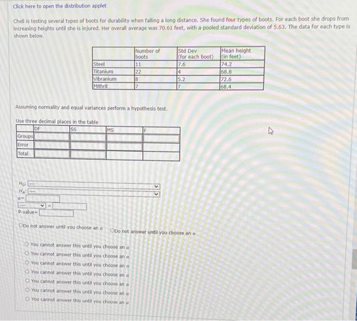 Solved Click here to open the distribution applet Chell is | Chegg.com