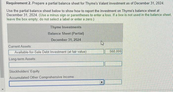 Solved Requirement 2. Prepare a partial balance sheet for | Chegg.com