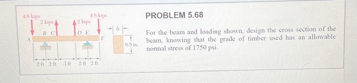 Solved For the beam and loading shown, design the cross | Chegg.com