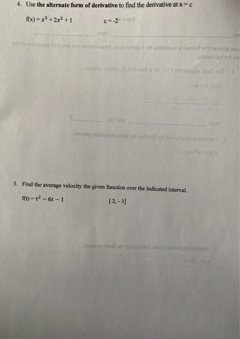 Solved 4. Use the alternate form of derivative to find the | Chegg.com
