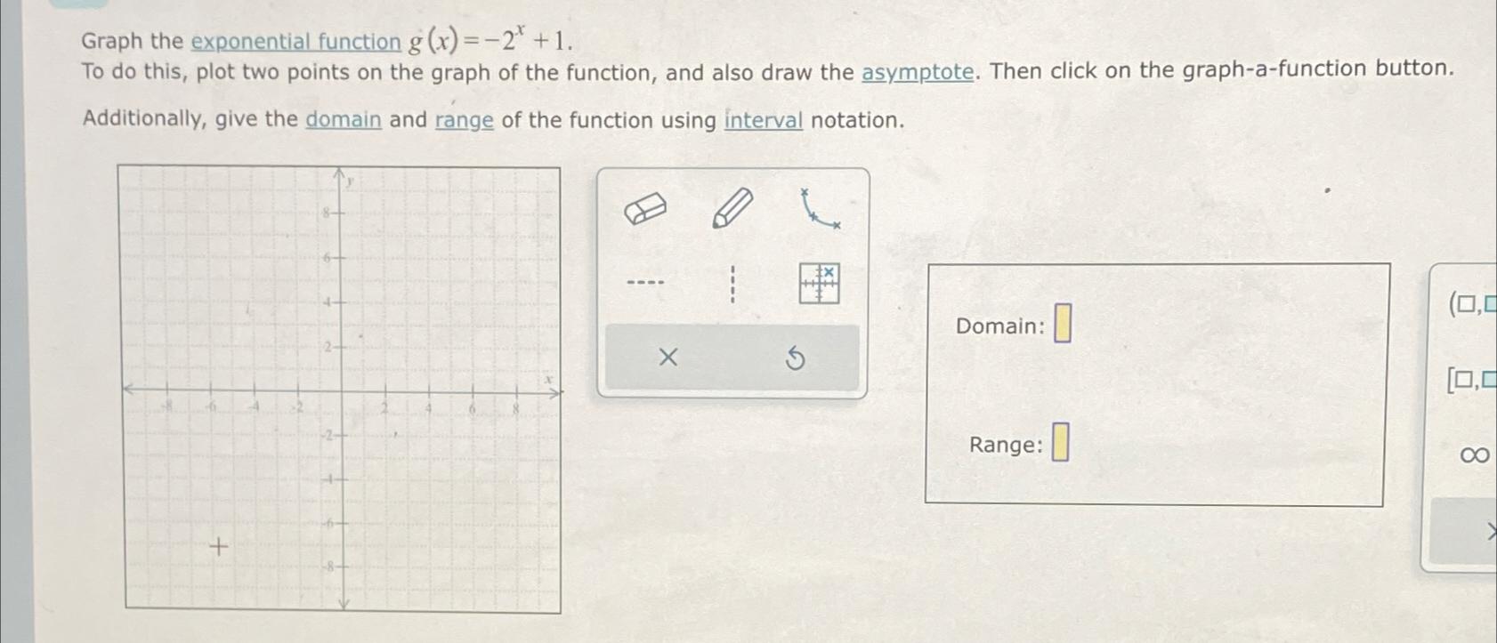 Solved Graph the exponential function g(x)=-2x+1.To do this, | Chegg.com