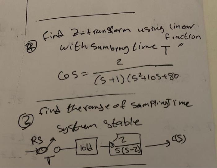 Solved Find z-transform using linear with sumbing time | Chegg.com