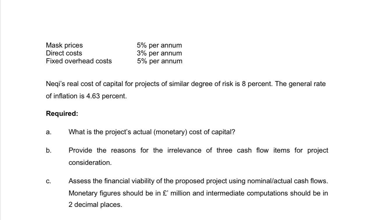 Solved Question(20 ﻿marks)Neqi plc produces reusable face | Chegg.com