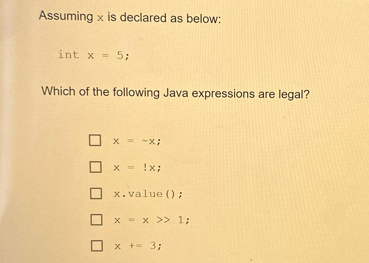 Solved Assuming X ﻿is Declared As Belowint X5which Of The 0901