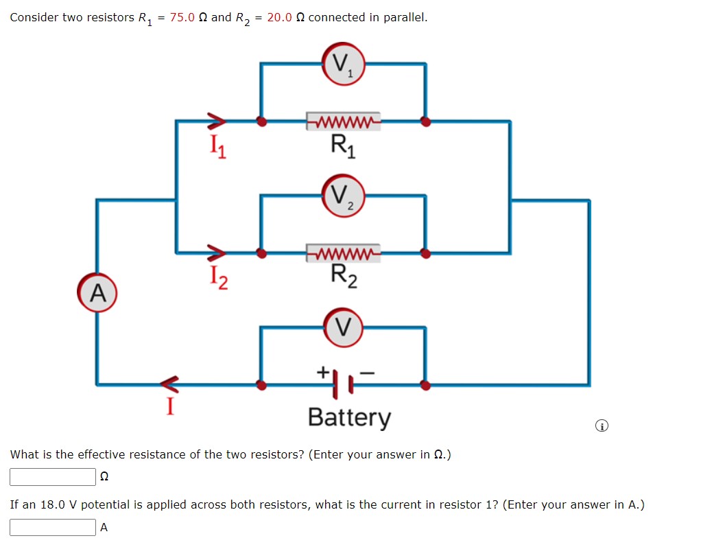 Consider Two Resistors R1 80 0Ω ﻿and R2 14 0Ω