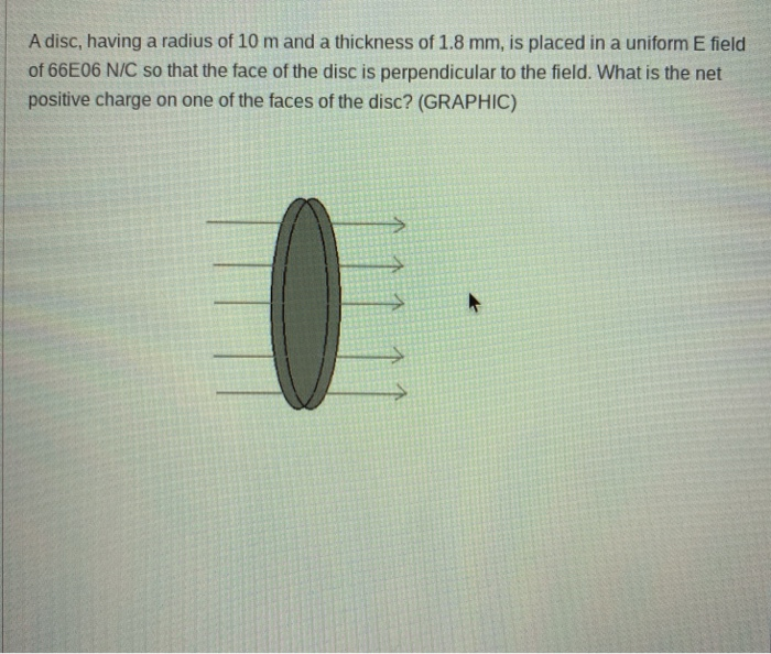 Solved A disc, having a radius of 10 m and a thickness of | Chegg.com