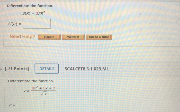 Solved Differentiate the function. 8 y = 7eX + 3 y' = | Chegg.com Solved Differentiate the function. 8 y = 7eX + 3 y' = | Chegg.com