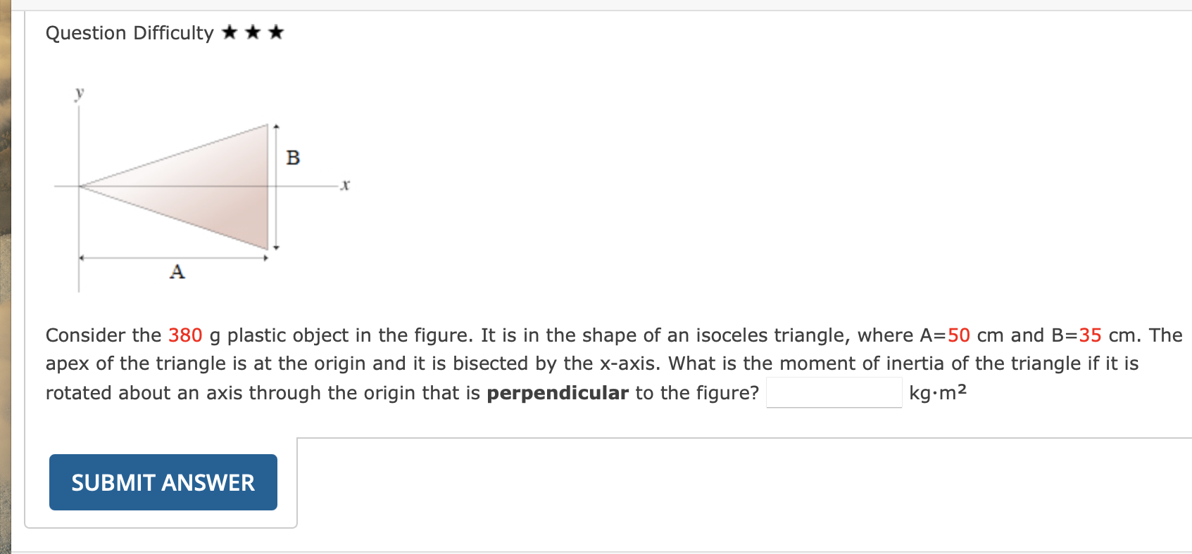 Solved Question Difficulty Consider the 380 ﻿g plastic | Chegg.com