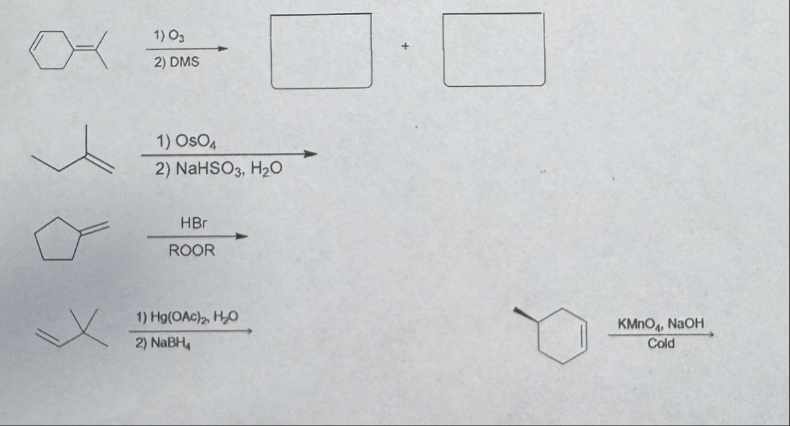 Solved Complete the following reactions paying attention to | Chegg.com