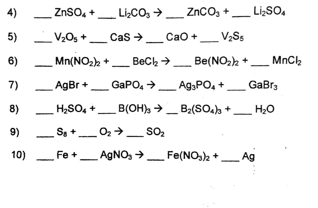 Solved 4) −ZnSO4+…Li2CO3→…ZnCO3+. Li2SO4 5) | Chegg.com