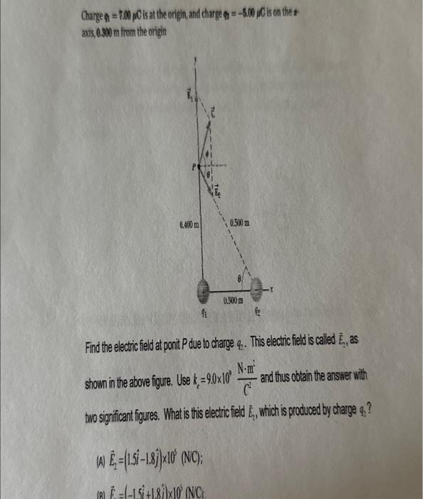 Solved Charge g1=7.00 pic is at the origin, and charge | Chegg.com