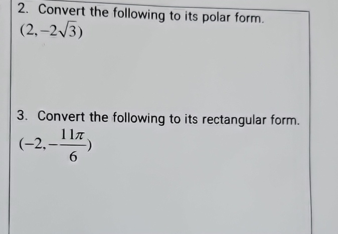 Solved Convert the following to its polar form. | Chegg.com