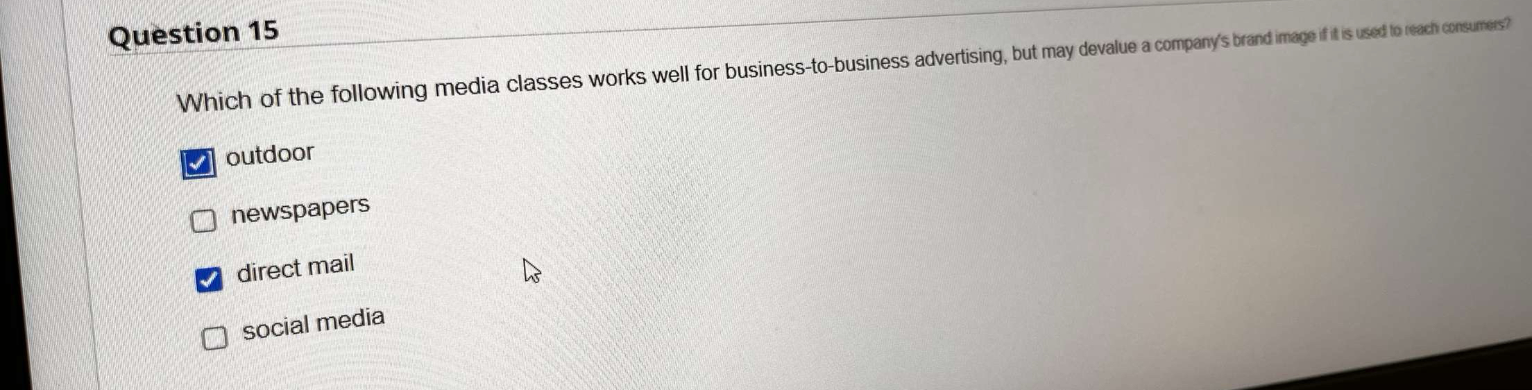 Solved Question 15Which of the following media classes works | Chegg.com