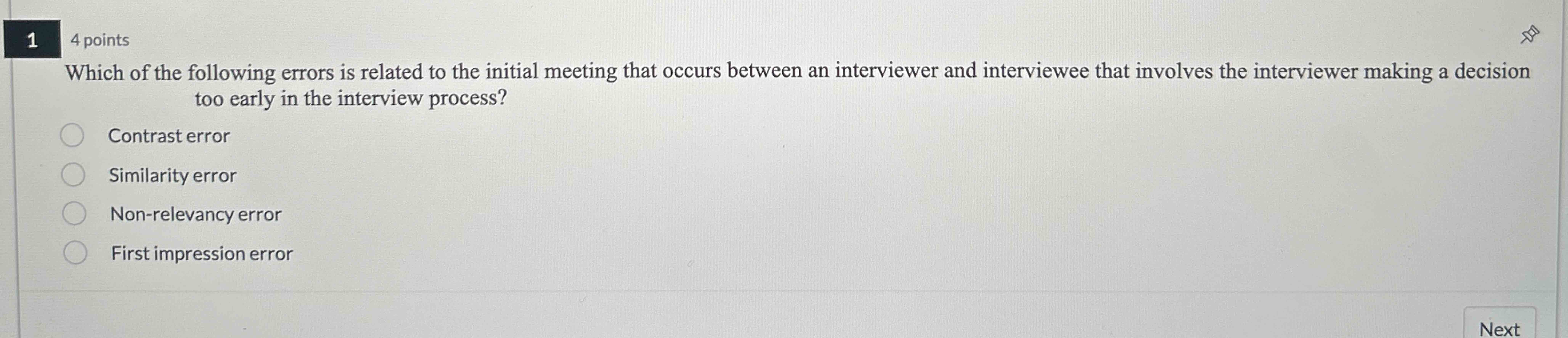 Solved Which of the following errors is related to the | Chegg.com