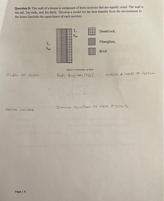 Solved Question 8: The wall of a house is composed of three | Chegg.com