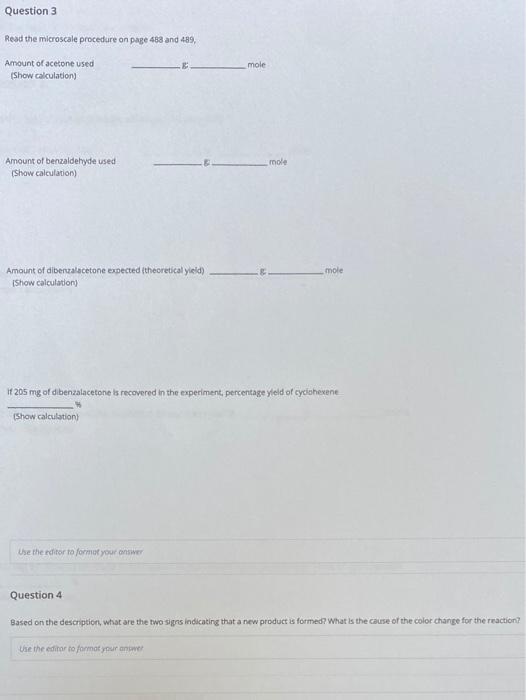 Solved Question 3 Read the microscale procedure on page 483 | Chegg.com