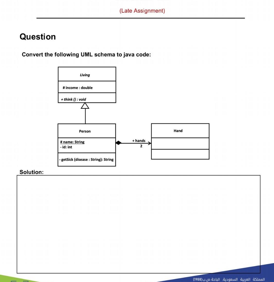 Solved (Late Assignment) Question Convert the following UML | Chegg.com Solved (Late Assignment) Question Convert the following UML | Chegg.com