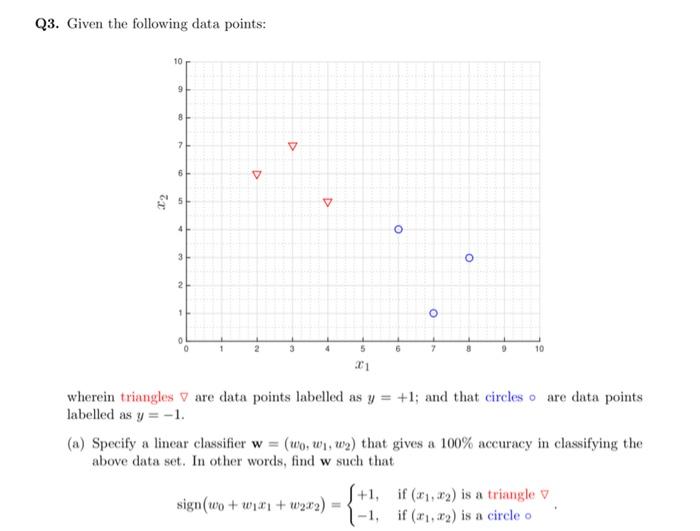 Solved Q3. Given the following data points: wherein | Chegg.com